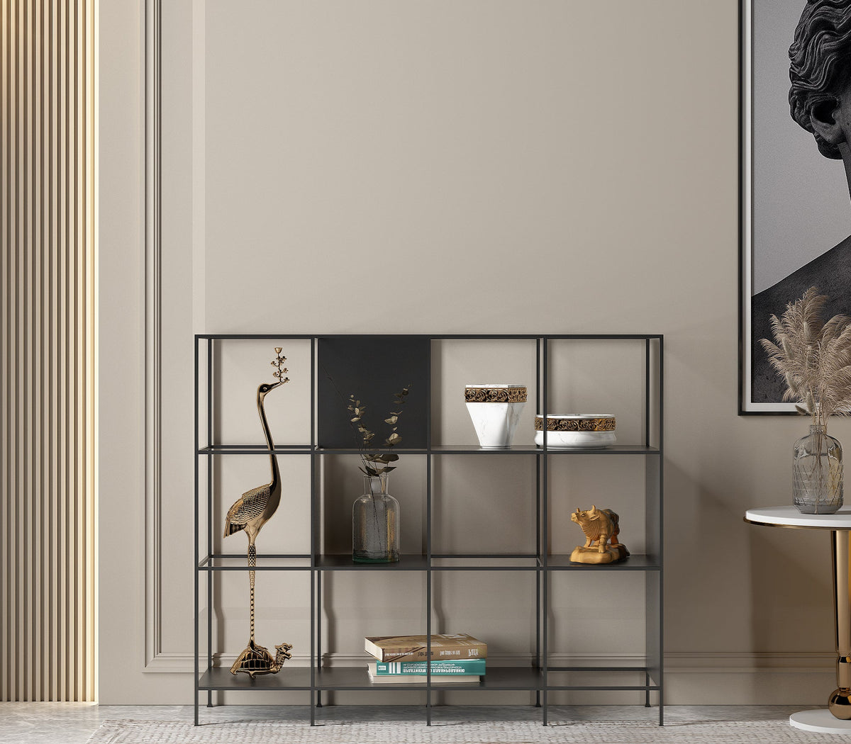 Grid Metal Console Table In Matt Black Finish – The Metal Project