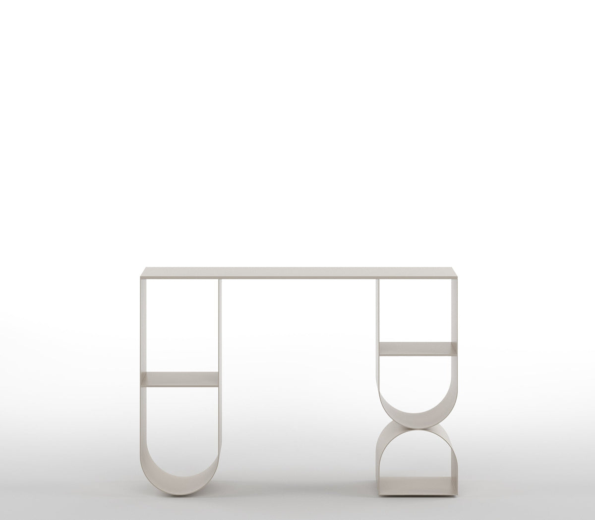 Japandi Entryway Accent Metal Console Table in Beige Colour – The Metal ...