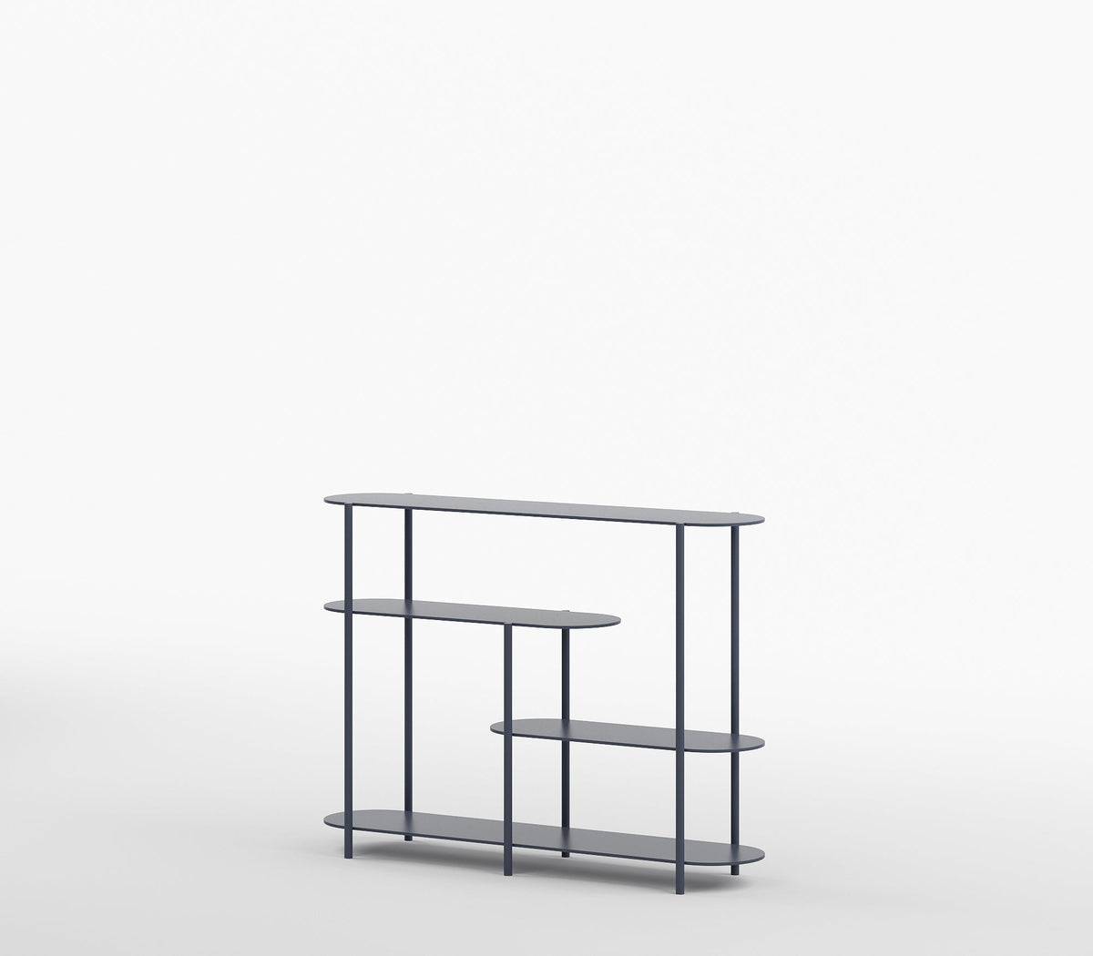 Oval Minimalist Modern Metal Console Entryway Table in Graphite Grey C ...